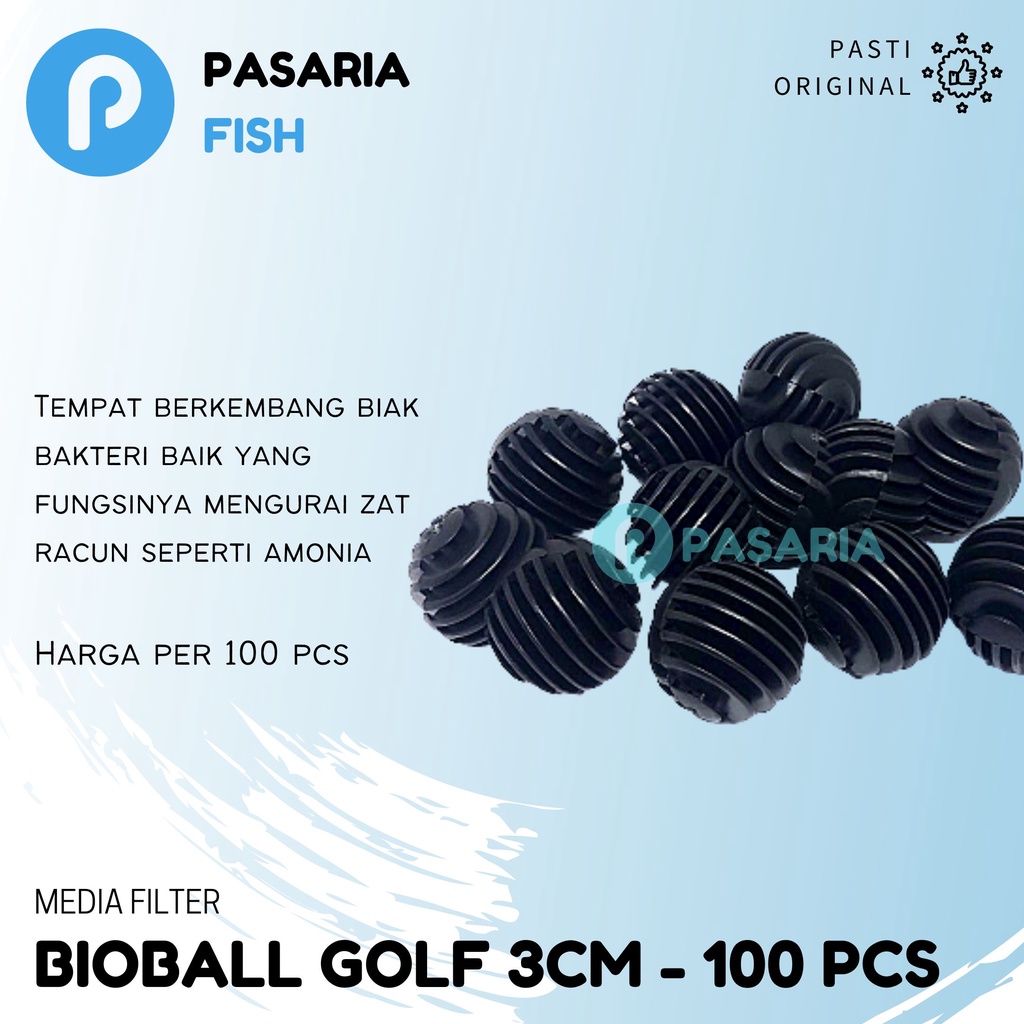 Jual Bio ball 3cm 100pcs/Bioball Bulat 100/Golf diameter 3 cm bahan PVC ...