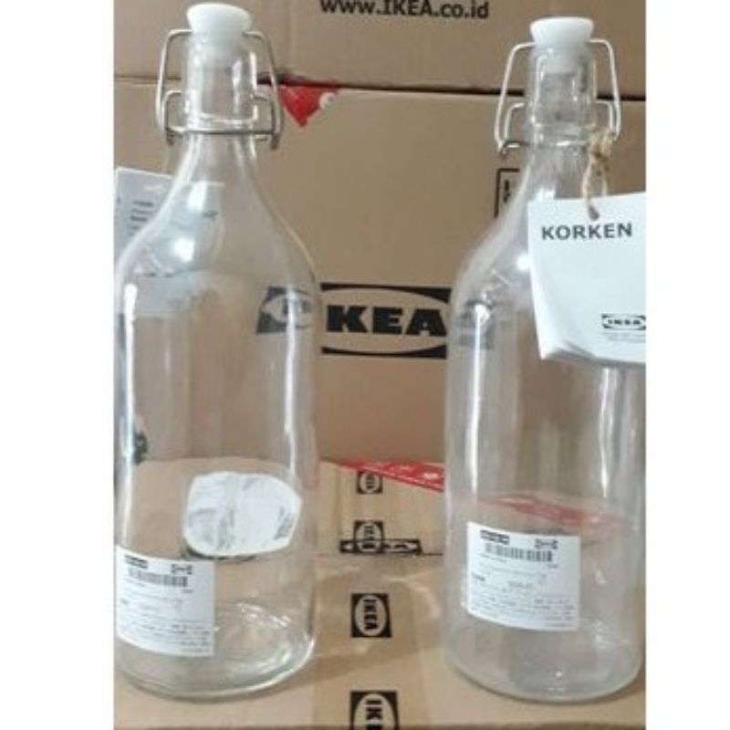 Jual IKEA ORIGINAL KORKEN IKEA BOTOL MINUM BOTOL MINYAK KACA 1 LITER ...
