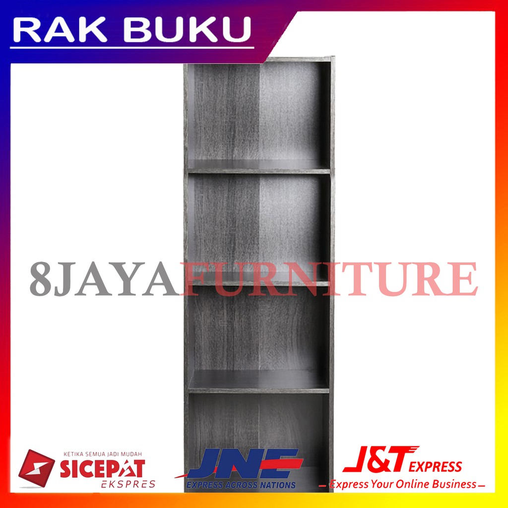 Jual Rak Buku Lemari Serbaguna Kayu 4 Susun Dokumen Kantor Sekolah Anak ...