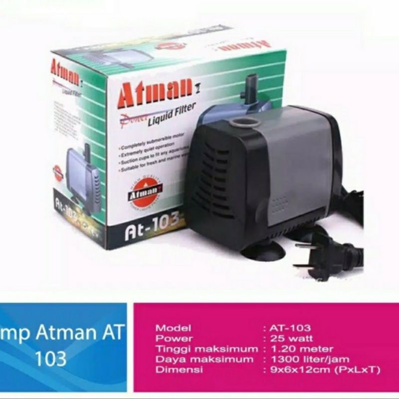 Jual Atman 103 Pompa Air Water Pump mesin filter aquarium Atman AT 103 ...