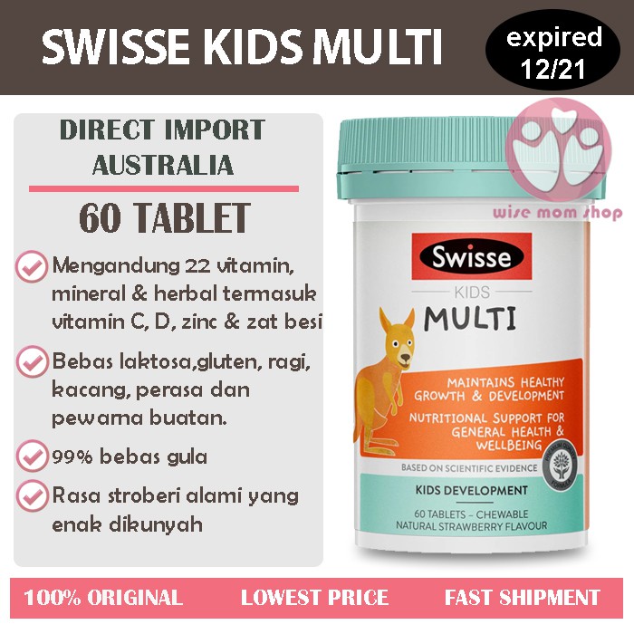 Jual Swisse Kids Multi 60 tablet chewable Vitamin Pertumbuhan Anak ...