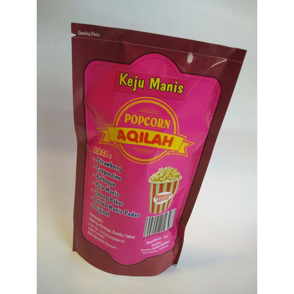 Jual Popcorn Keju/popcorn renyah/gurih/snack jaman now/keripik/makanan ...