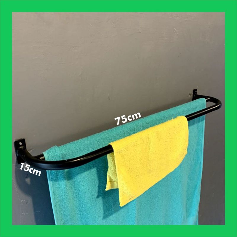 Jual Gantungan Rak Handuk 2 Jajar Dinding Ukuran 75 cm x 15 cm ...