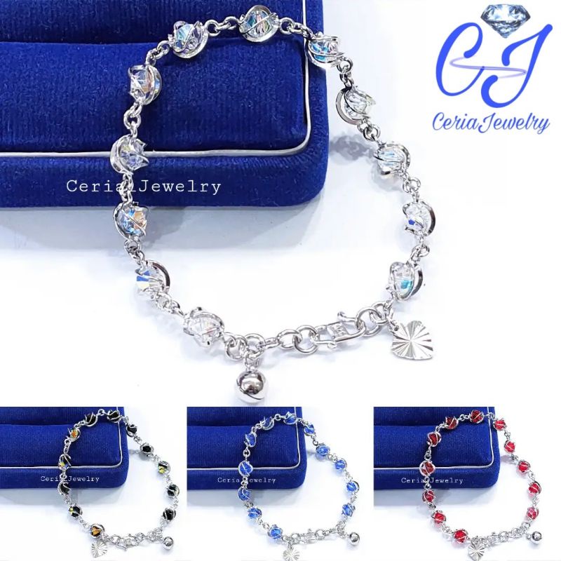 Jual Gelang Perak Asli Silver 925 Lapis Emas Putih Model Sangkar ...