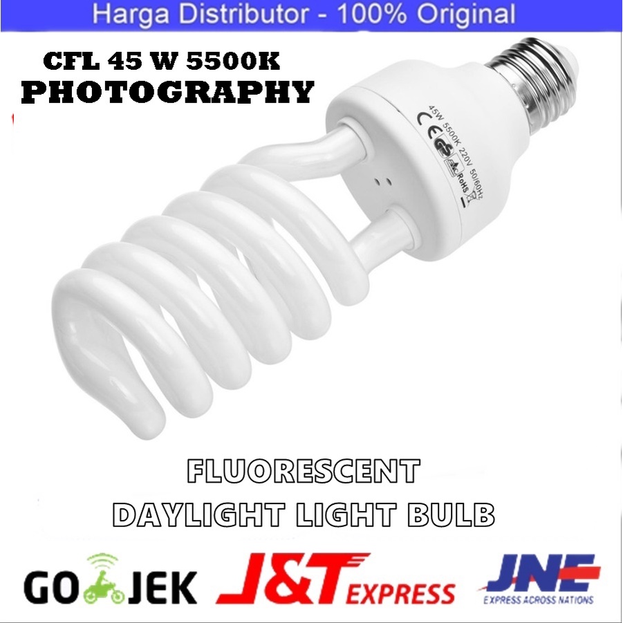 Jual LAMPU STUDIO CFL 45W 5500K Photography Fluorescent Daylight Light ...