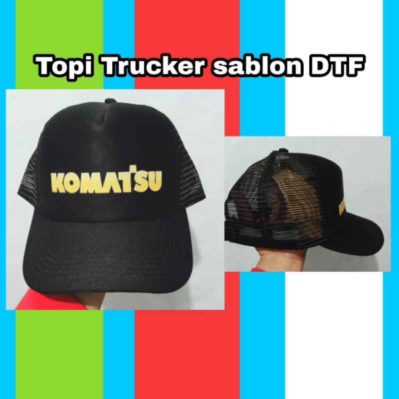 Jual Topi Trucker sablon komatsu logo / Topi distro alat berat/Topi ...