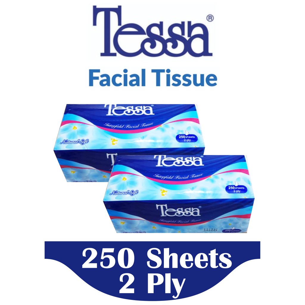 Jual Tissu Kering Tessa Tissue Facial Natural Soft Tisu 250 Sheet 2 Ply ...