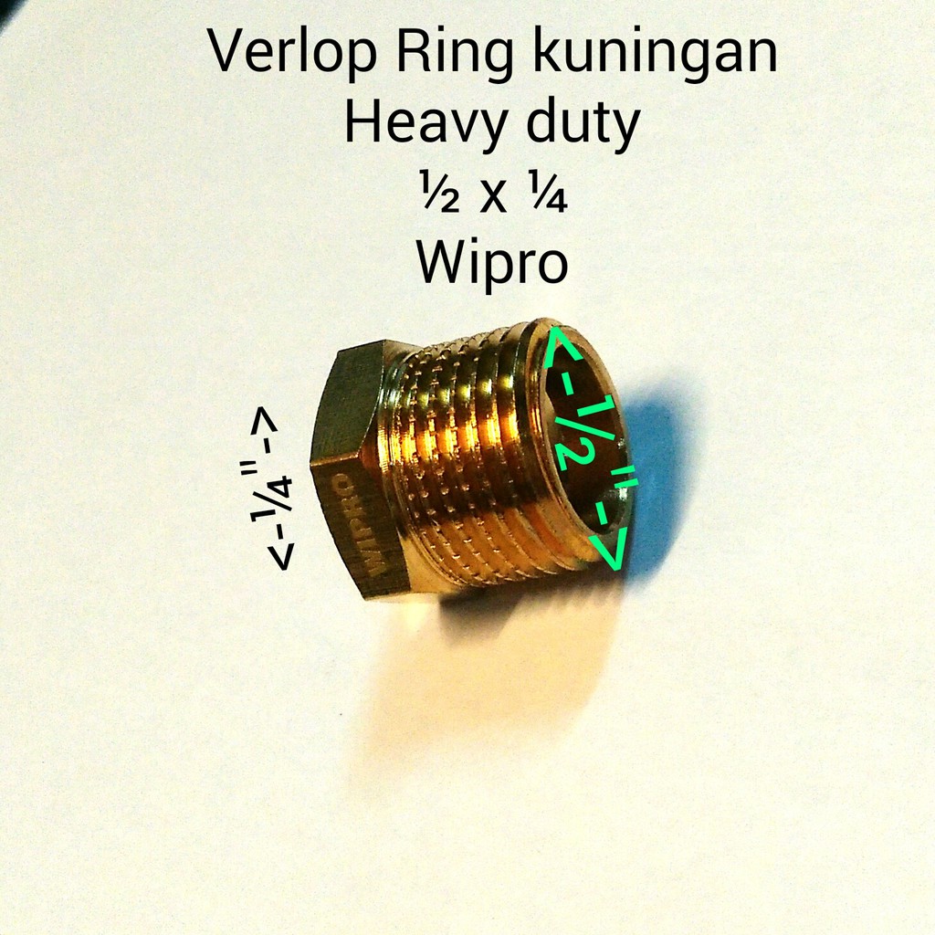 Jual Verlop Ring kuningan 1/2" Male x 1/4" Female Heavy Duty | Shopee ...