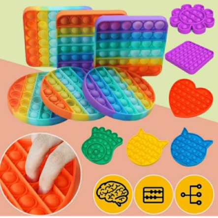 Jual simple dimple pop it rainbow mainan pop its round fitged Toy Push ...