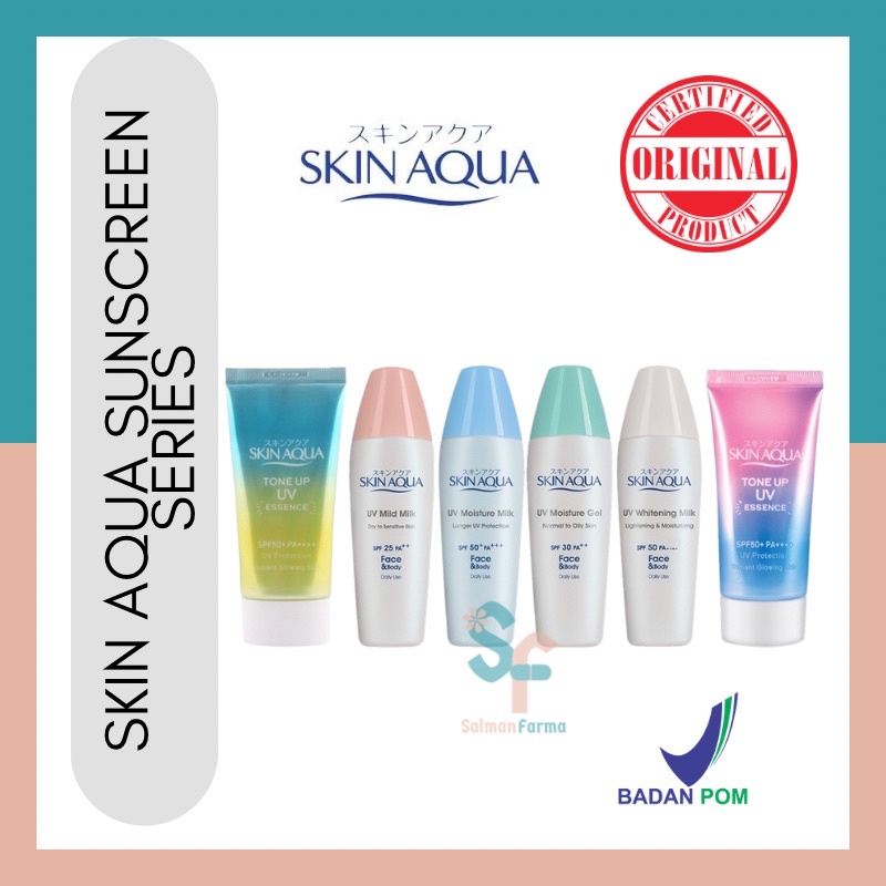Jual SKIN AQUA Sunscreen Series 40gr (Moisture Milk/ Moisture Gel ...