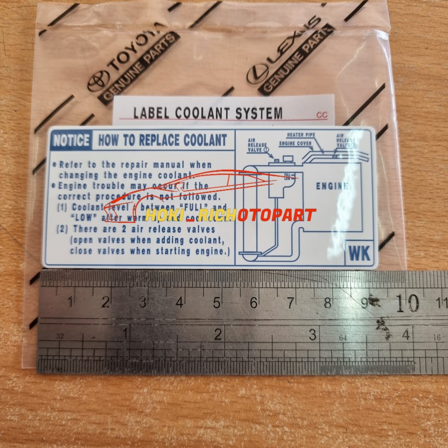 Jual Stiker LABEL Coolant System Innova Reborn Fortuner Vrz Original ...