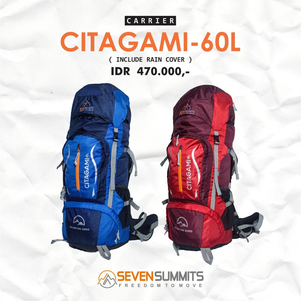 Jual Carrier Seven Summits Citagami 60 Liter/Tas Ransel Gunung Original/ Tas Pria Outdoor ...