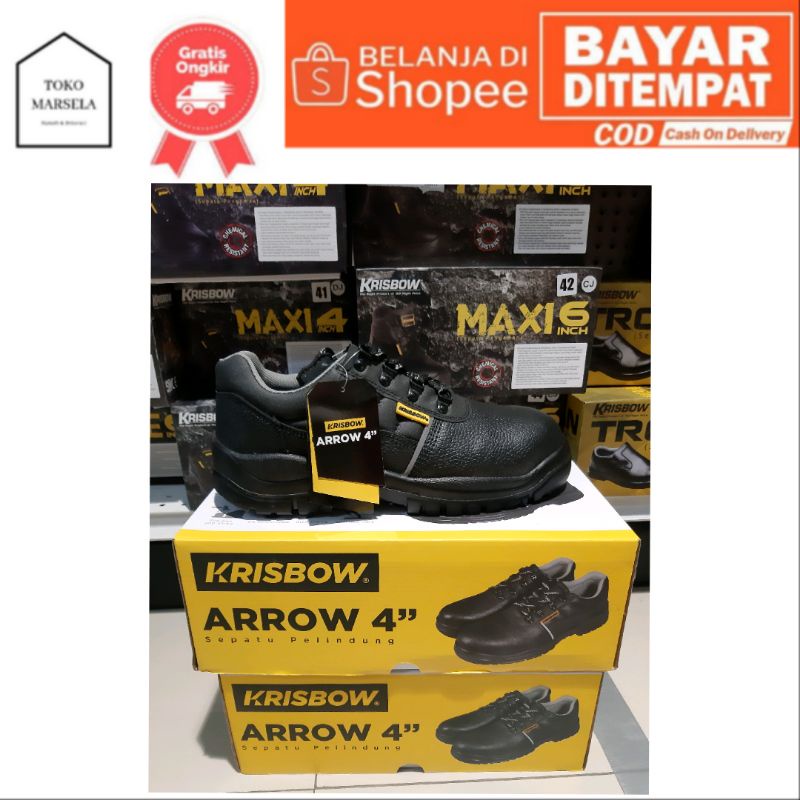 Jual Krisbow safety shoes arrow 4inch - Hitam | Shopee Indonesia