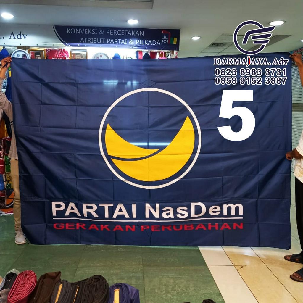 Jual bendera partai nasdem 2x3 meter tanpa nomor | Shopee Indonesia