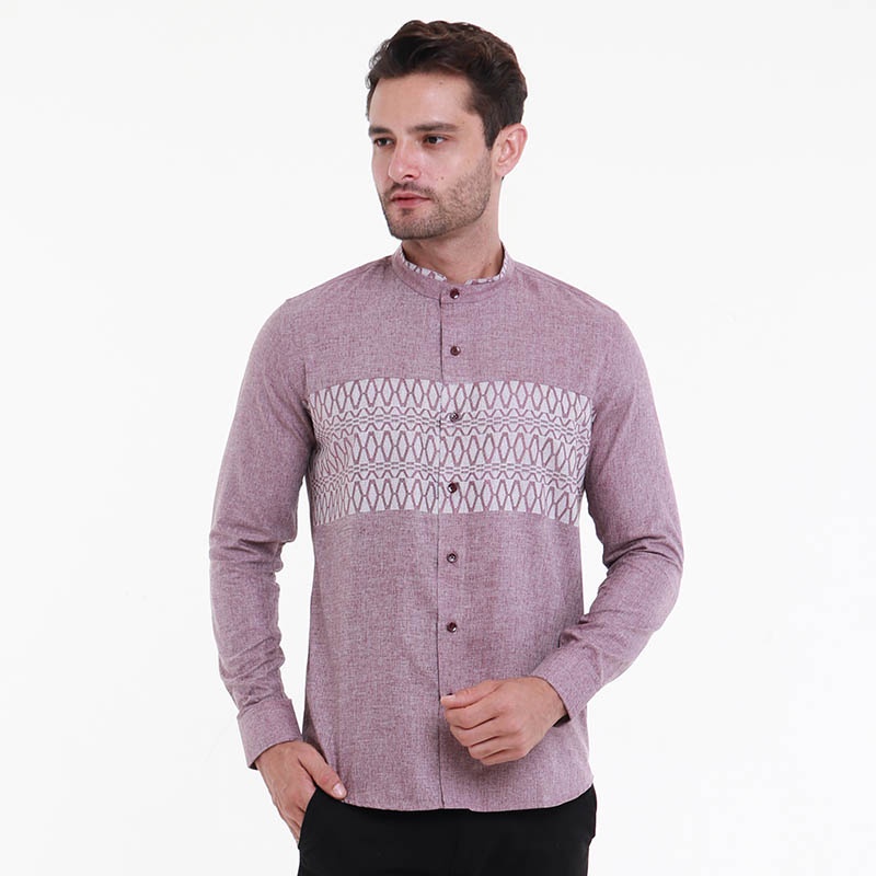 Jual MAGINOT IFFAN MAROON Koko Slim Fit Lengan Panjang | Shopee Indonesia