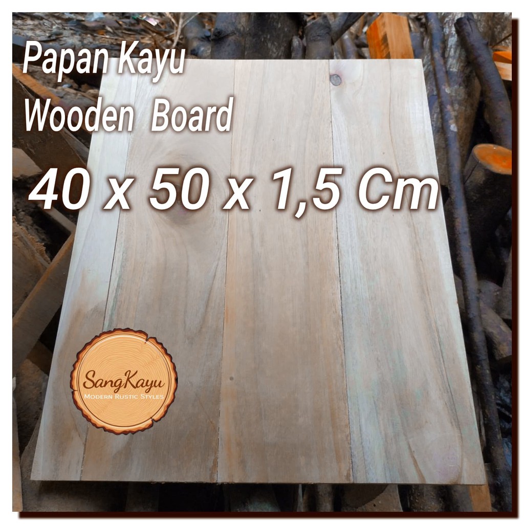 Jual Papan kayu 40x50x1,5 Wooden Scrap Board display alas kayu nampan ...