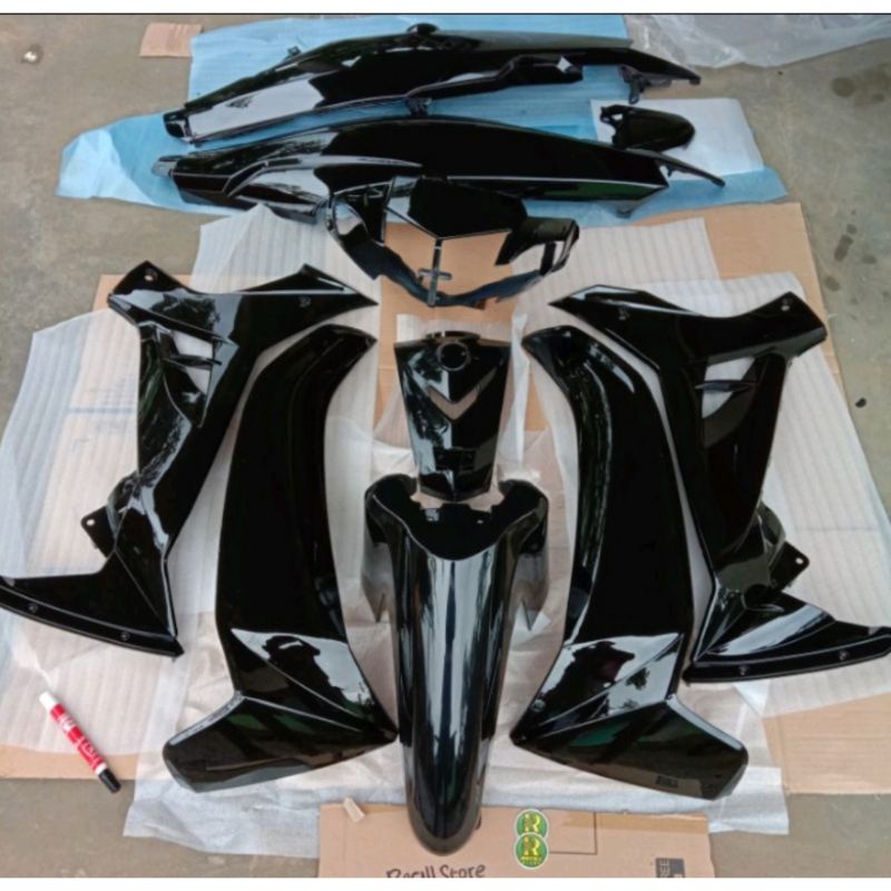 Jual cover body full halus yamaha vega R new hitam | Shopee Indonesia