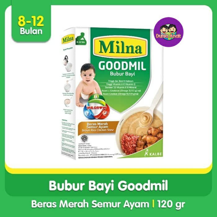 Jual MILNA Goodmil 8+ Bubur Bayi Beras Merah Semur Ayam 120 Gr | Shopee ...