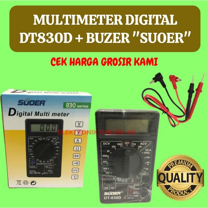 Jual MULTIMETER DIGITAL DT830 D + BUZER SUOER | Shopee Indonesia