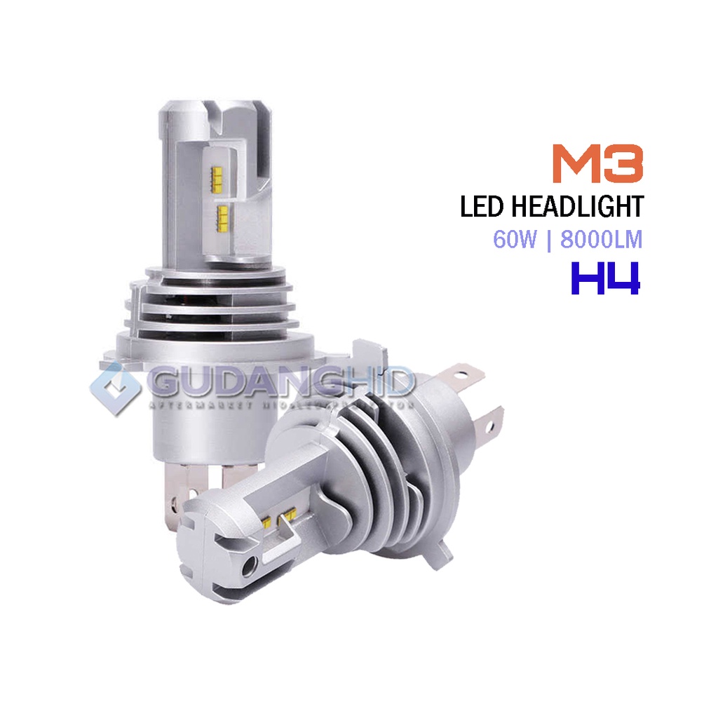 Jual Lampu LED Mobil M3 Luxeon ZES H1 H3 H4 H7 H11 H16 HB3 HB4 HIR2 60W 8000LM | Shopee Indonesia