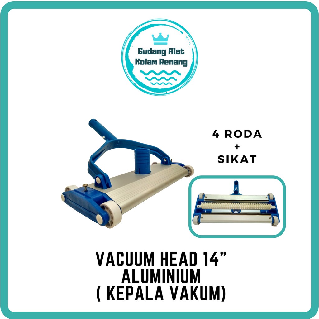 Jual Kepala vacum kolam renang -Vacuum head 4 wheel sikat 14 inch aluminium | Shopee Indonesia