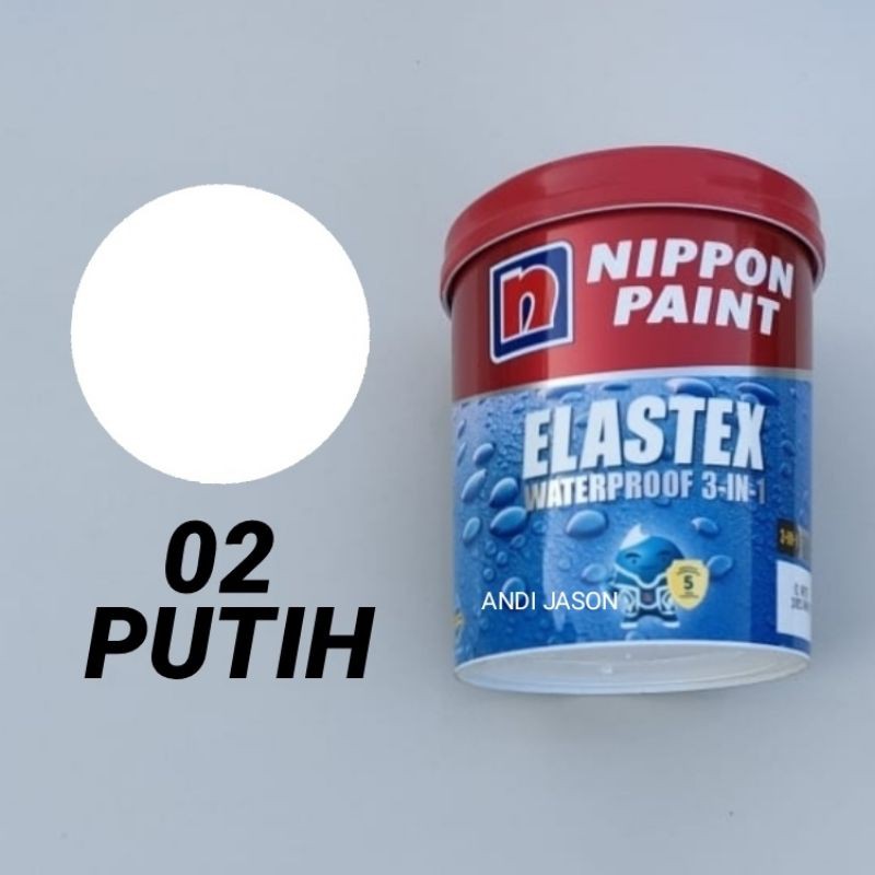 Jual CAT ELASTEX WATERPROOF 3 IN 1 KEMASAN 1KG NO 02 WHITE | Shopee Indonesia