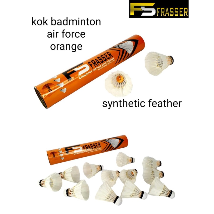 Jual Frasser Shuttlecock Bulutangkis Kok Air Force Orange Untuk Pemula ...