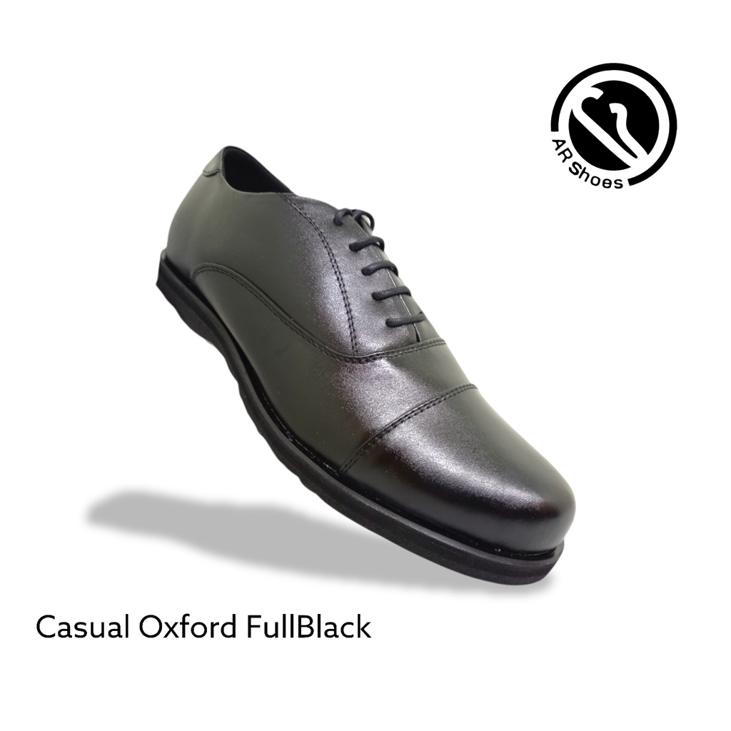 Jual OXFORD FULLBLACK | AR SHOES x Shopee| Sepatu Pantofel Kulit Pria ...