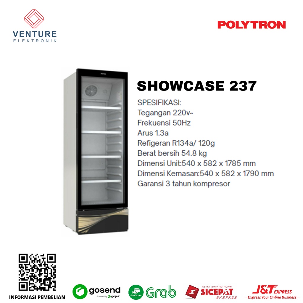 Jual Polytron Showcase SCN 237 ( 285 Liter 4rak ) | Shopee Indonesia