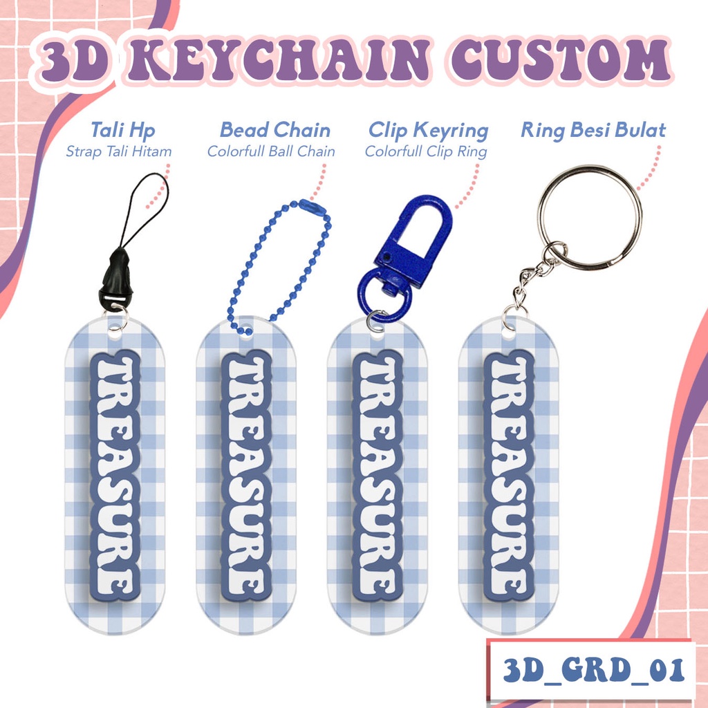 Jual 3D Gantungan Kunci Custom / Akrilik Keychain Custom Tulisan Nama ...
