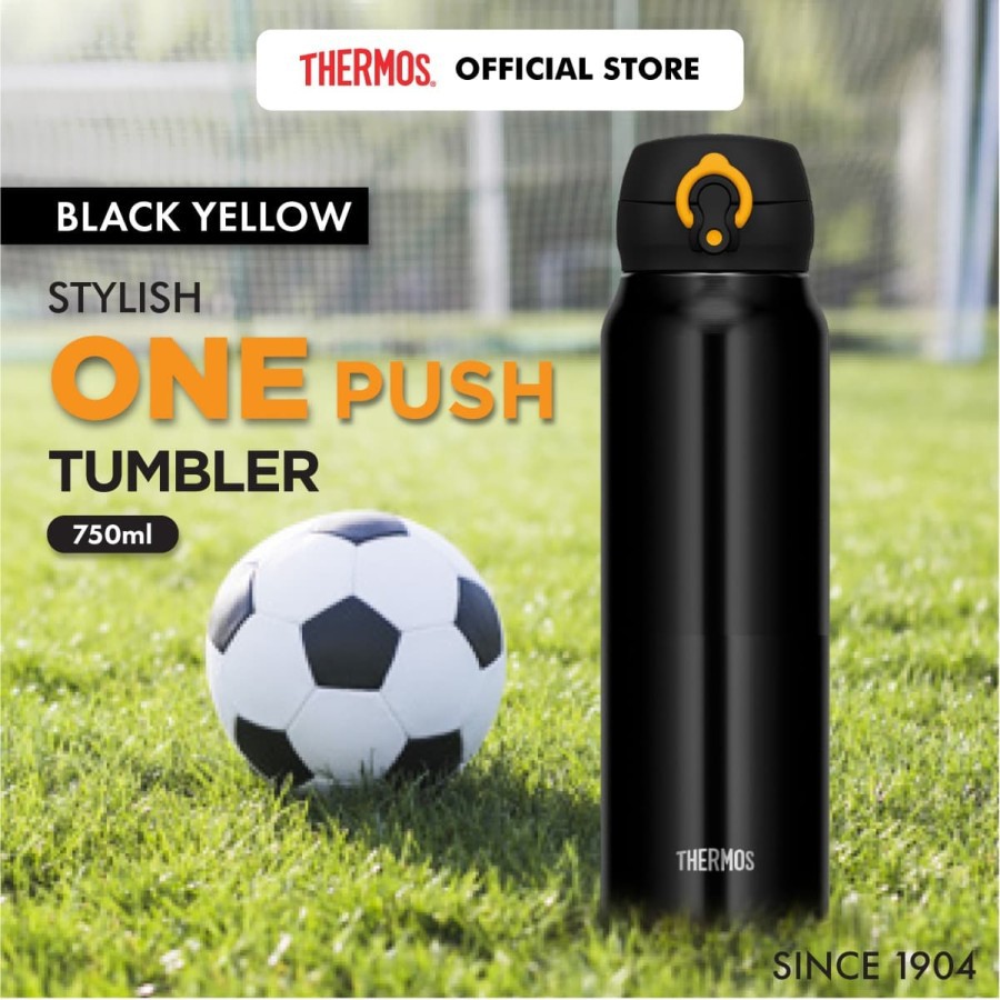 Jual Thermos Tumbler One Push Ultra Light 750ml - Black Yellow (JNL-753-BKY) | Shopee Indonesia