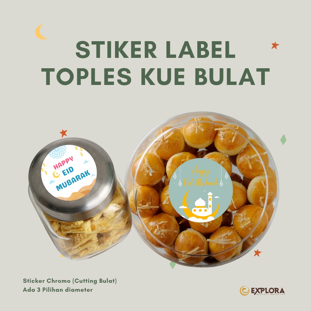 Jual [Bulat] Sticker Toples Kue Kering Nastar Lebaran 2025 Label Toples ...