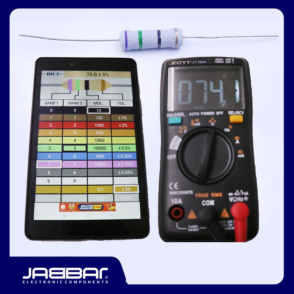 Jual RESISTOR 75 OHM 2W 5% DIP - ABU-ABU - 10 PCS | Shopee Indonesia