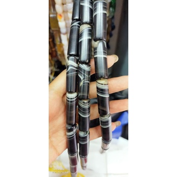 Jual batu tabung hitam corak 3cm | Shopee Indonesia
