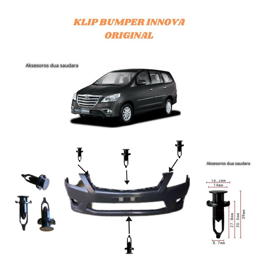 Jual KLIP BUMPER CLIP BEMPER MOBIL TOYOTA INNOVA ORIGINAL OTOMOFIF ...