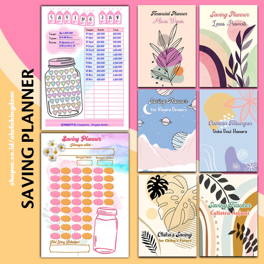 Jual Alafakingdom 01-06 Saving Planner Saving Tracker Financial Planner ...