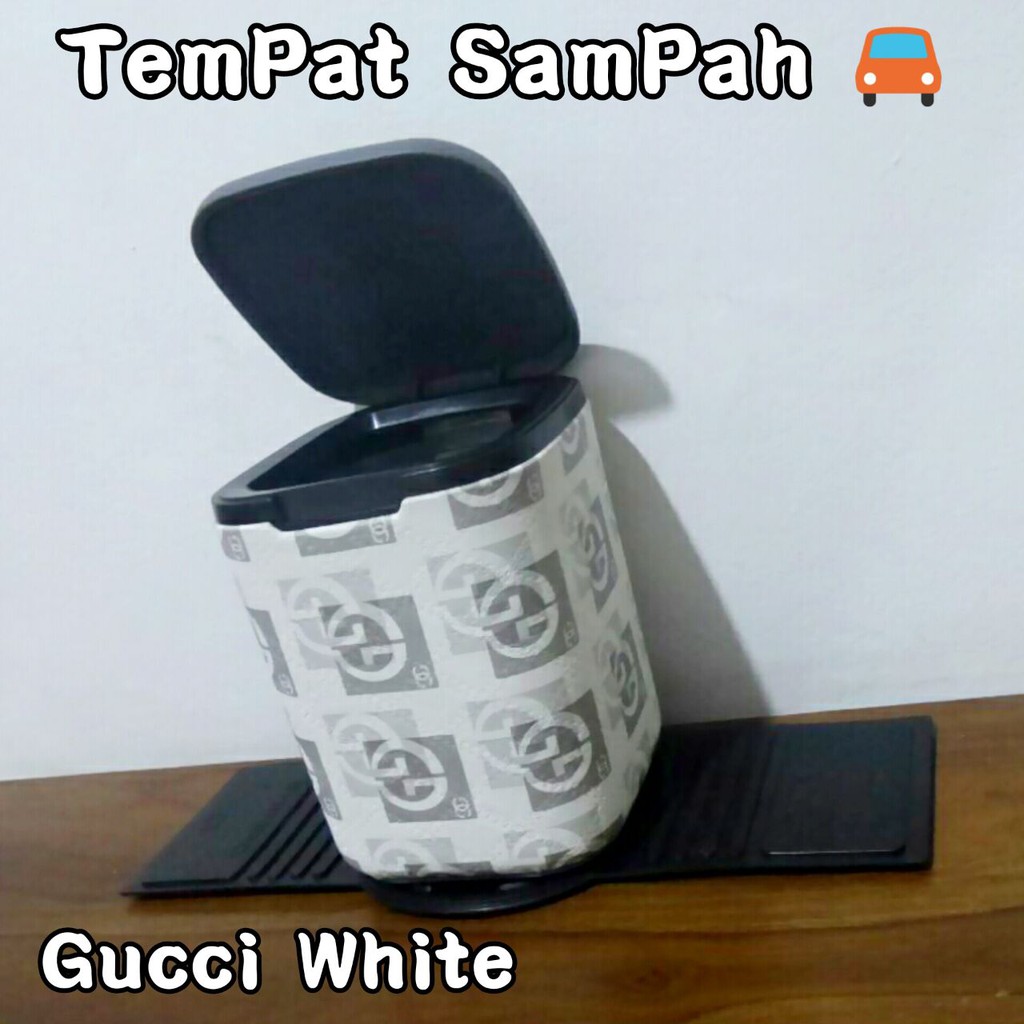 Jual Tempat Sampah / Box Sampah Mobil Motif Gucci white | Shopee Indonesia
