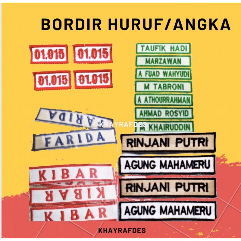 Jual Sehari jadi! Custom Papan nama bordir name tag anak sendiri ...