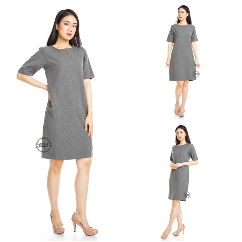 Jual Dress Hitam Polos Formal Kerja Kantor Wanita Murah High Premium ...
