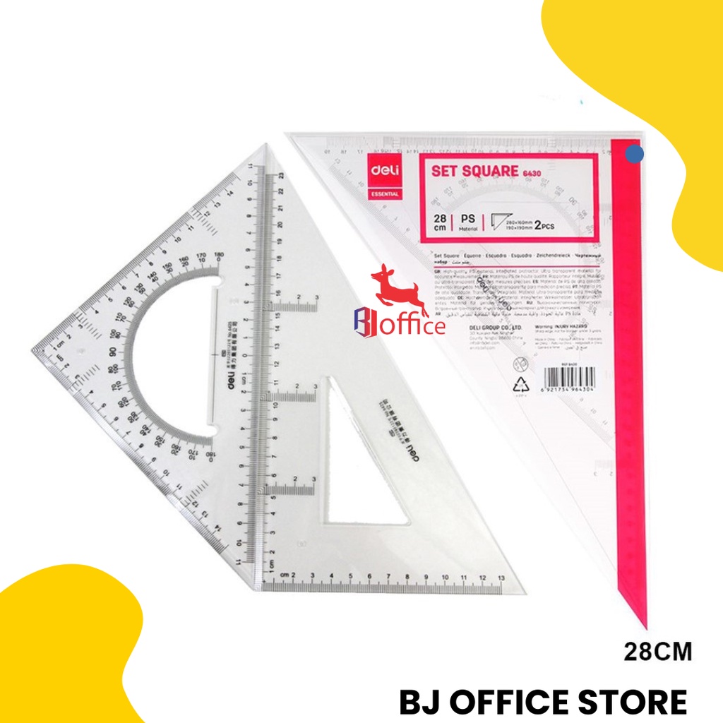 Jual DELI Set Square Penggaris Busur Segitiga 6435 | Shopee Indonesia
