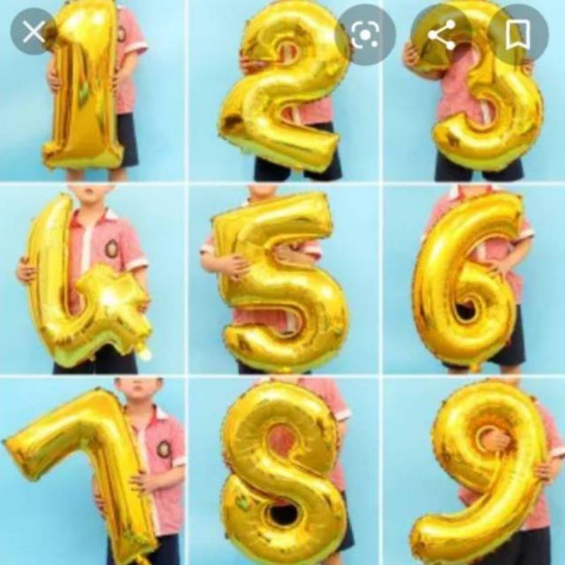 Jual Balon angka jumbo gold 80cm | Shopee Indonesia