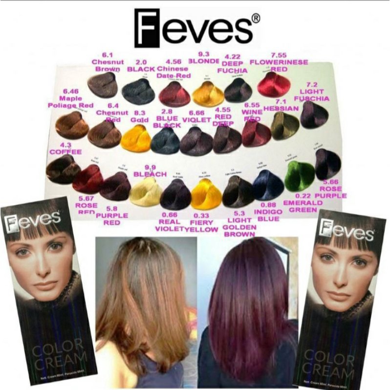 Jual FEVES Hair Color Cream 60mL | Shopee Indonesia