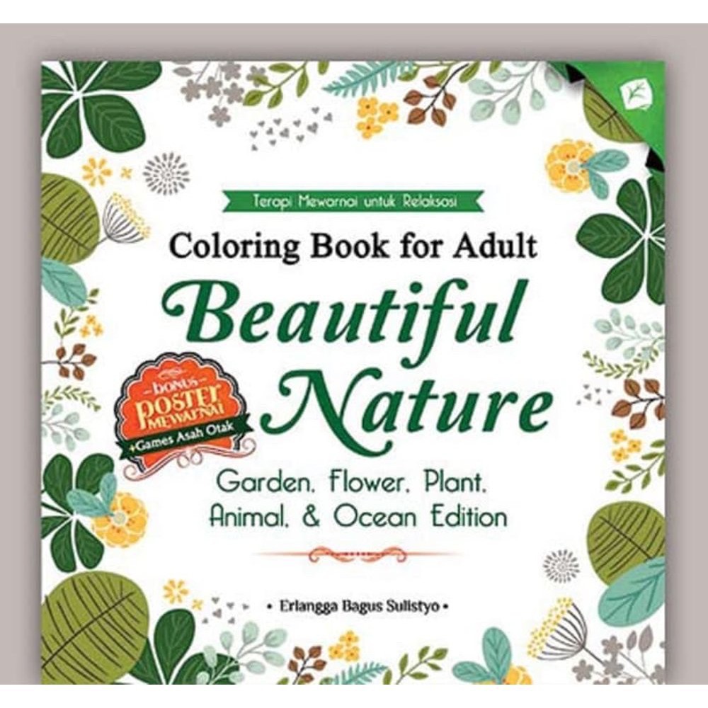 Jual COLORING BOOK FOR ADULT : BEAUTIFUL NATURE | Shopee Indonesia