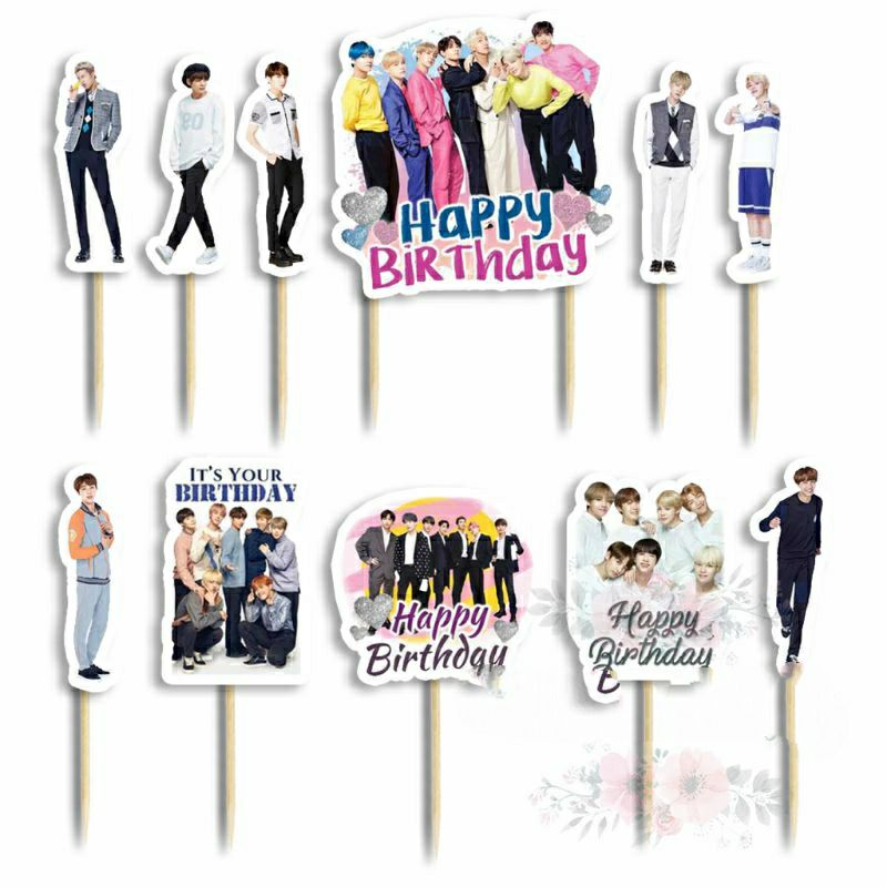 Jual Topper Kue motif BTS no 1 | Shopee Indonesia