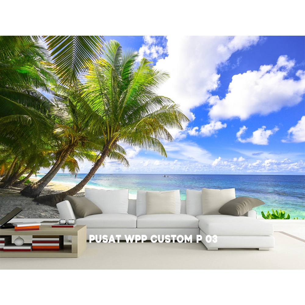 Jual Wallpaper Custom Murah- Wallpaper Tema Pantai 3D- Wallpaper ...