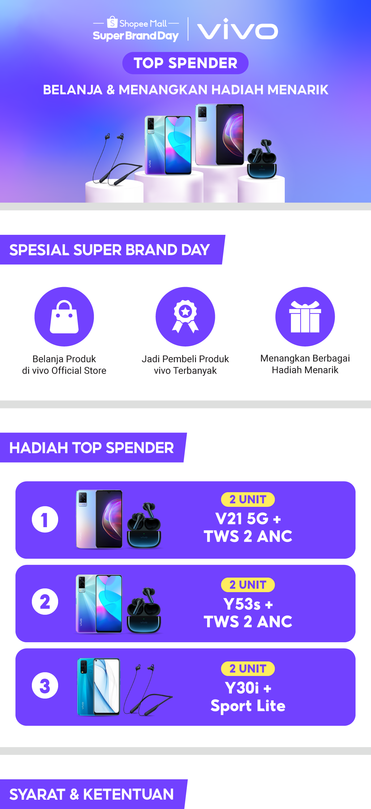 Super Brand Day vivo - Top Spender | 8-10 Mei