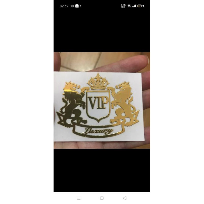 Jual Stiker"VIP LUXURY" logam nikel.mobil, motor,HP. | Shopee Indonesia