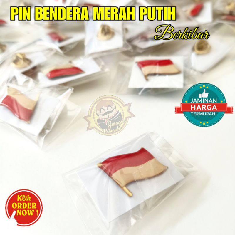 Jual PIN BENDERA MERAH PUTIH BERKIBAR MINI | Shopee Indonesia