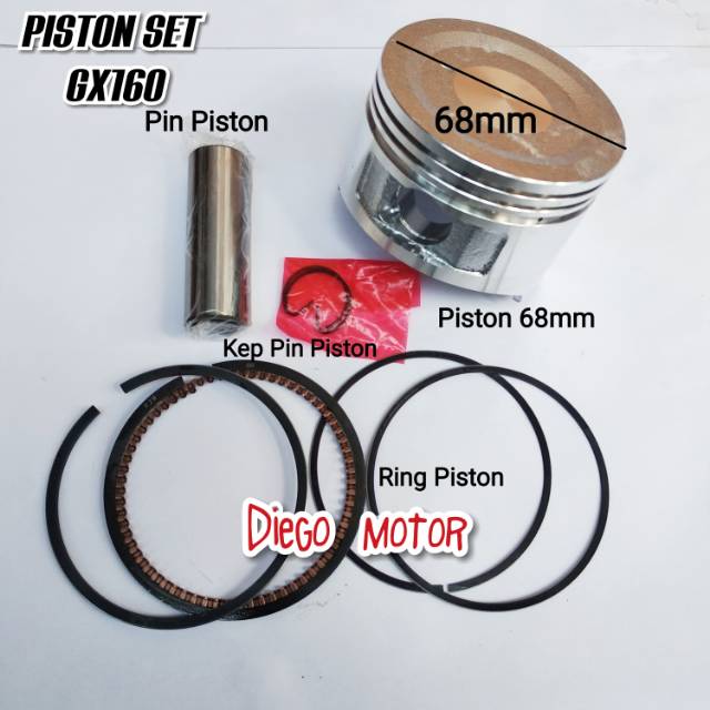 Jual Piston kit komplit mesin penggerak tipe GX160 Genset tipe 3500W ...
