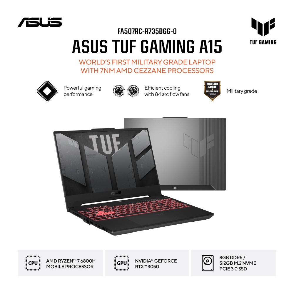 Jual ASUS FA507RC-R735B6G-O 15.6",R7-6800H/RTX3050_V4G/8G/512G/144Hz ...